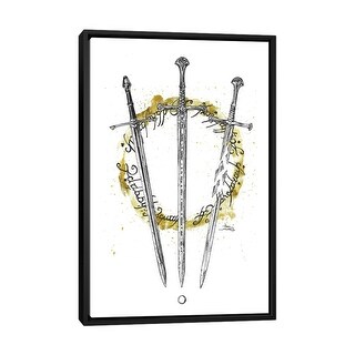 iCanvas "LOTR Swords Splatter Circle" by Adam Michaels Framed Canvas ...