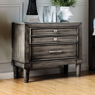 Finely Designed Wooden Night stand with drawers, gray - Bed Bath ...