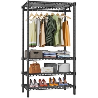 Wire Garment Rack 4 Tiers Heavy Duty Clothes Rack for Hanging Clothes ...