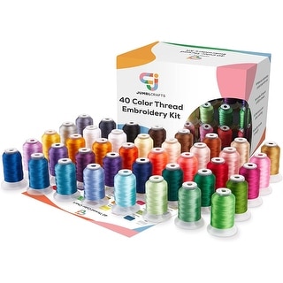 Multi Colored Sewing Thread Embroidery Kit with 40 Colored Spools - Bed ...