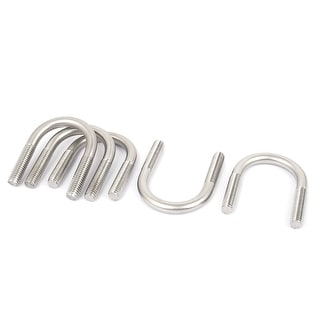 M6 304 Stainless Steel Round Bend U-Bolt Fastener 5pcs for 22mm Pipe ...