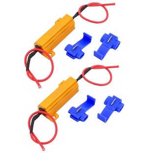 2 Pcs 50W 6RJ Load Resistor Fix LED Bulb Fast Flash Turn Signal Blink ...