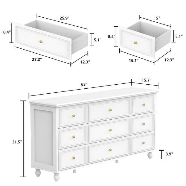 Modern Wood Dresser Bedroom Storage Drawer Organizer Closet Drawers ...
