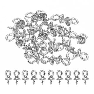Eye Pin Bail Peg Pendants, 30Pcs 8x4mm Steel Mini Screw Eye Pin - Bed ...