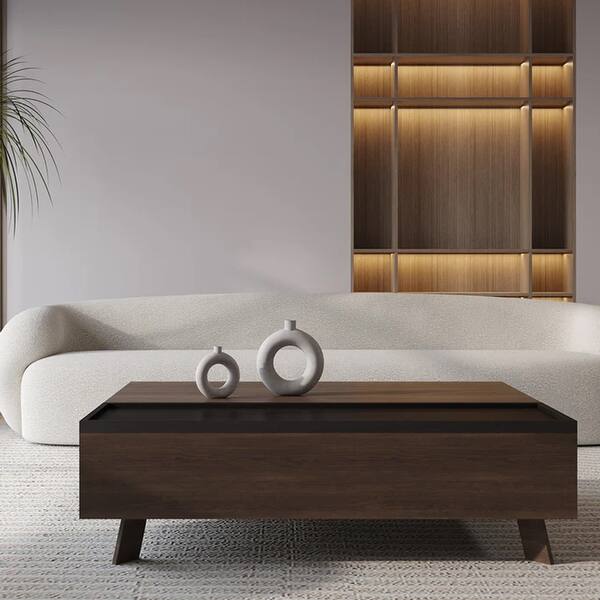 Convertible Storage Coffee Table with Pull-out Drawers and Lift Top End ...