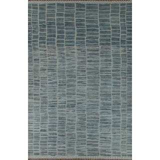 Moroccan Oriental Area Rug Handmade Blue Wool Carpet - 8'9" x 12'1 ...