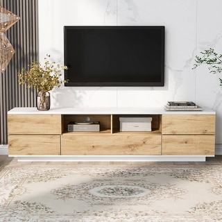 Modern Farmhouse Style Media Console, Living Room TV Stand - Bed Bath ...