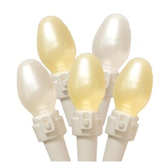 Set of 50 Candlelight White Clear Satin C5 Christmas Lights - White ...