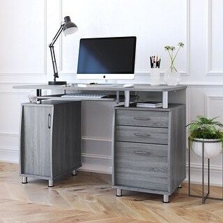 Techni Mobile workstation computer desk with detachable shelves for CPU ...