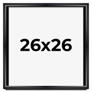 26x26 Shadow Box Frame Black | 1.25 inches Deep Real Wood Contemporary ...