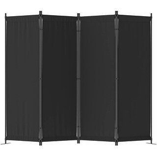 Morngardo Room Divider - Folding 4 Panel Partitions (Black) - Bed Bath ...