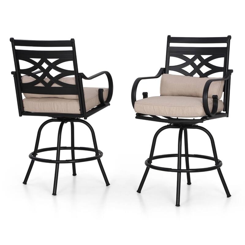 Teluk Extra Wide Swivel Bar Stools (Set of 2) by Havenside Home - On ...
