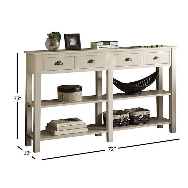 Acme Furniture Galileo Cream Wood Console Table - Bed Bath & Beyond ...