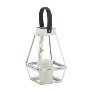 Faceted Faux Leather Strap Lantern - Bed Bath & Beyond - 20224731