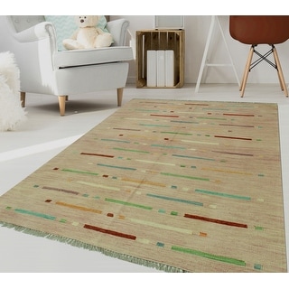 Hand-Woven Winchester Kilim Tod Purple/Rust Rug - 4'1" x 6'0" - Bed ...