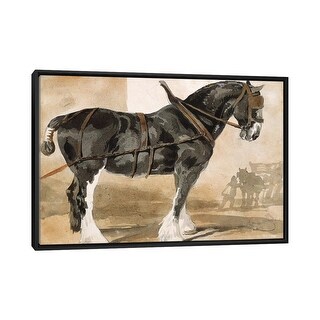 iCanvas "Harnessed black horse" by Theodore Gericault Framed - Bed Bath ...