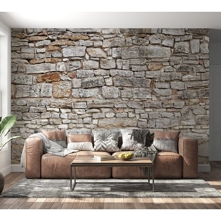 Peel & Stick Wall Mural - Stacked Stone Wall - Removable Wallpaper ...