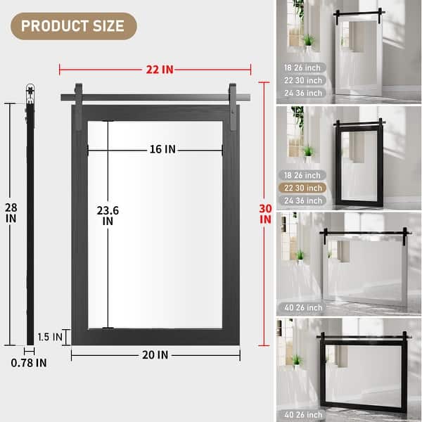 Modern Wall Mirrors, Rectangular Mirror with Wood Framed, Bathroom ...
