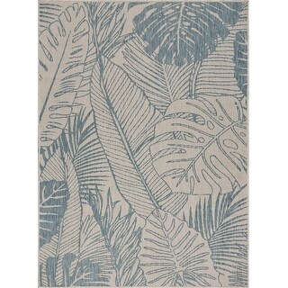 Teal Tropical Indoor Outdoor Area Rug - Bed Bath & Beyond - 34737090