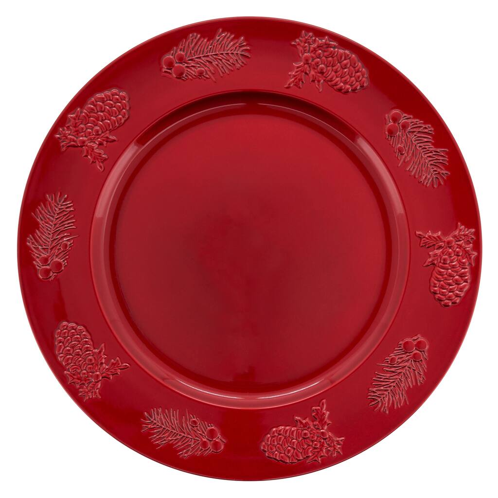 Charger Plates With Holly Berry Design (Set of 4) - Overstock - 31418307