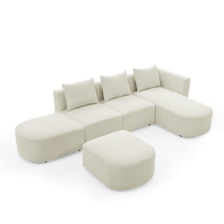 Spacious Modular Sectional Sofa with Chaise, Ottoman & Removable ...