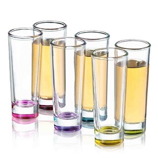 JoyJolt Hue Colored Shot Glasses, 6 Piece 2 oz Shot Glass - 2 oz - Bed ...