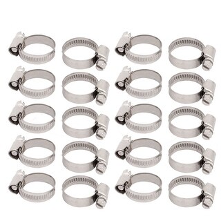 20Pcs 16mm-25mm Dia Range Stainless Steel German Type Adjustable Hose ...