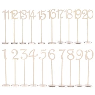 Wood Number Table Sign Holders Place Cards Rustic 1-20 3.1 x 4.3 x 13.8 ...