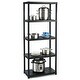 Black 5-Tier Heavy Duty Shelving Unit Bookcase Garage Kitchen Storage ...