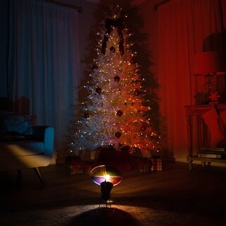 LED Lighted Rotating Christmas Tree Color Projecting Wheel - 13" - Bed ...