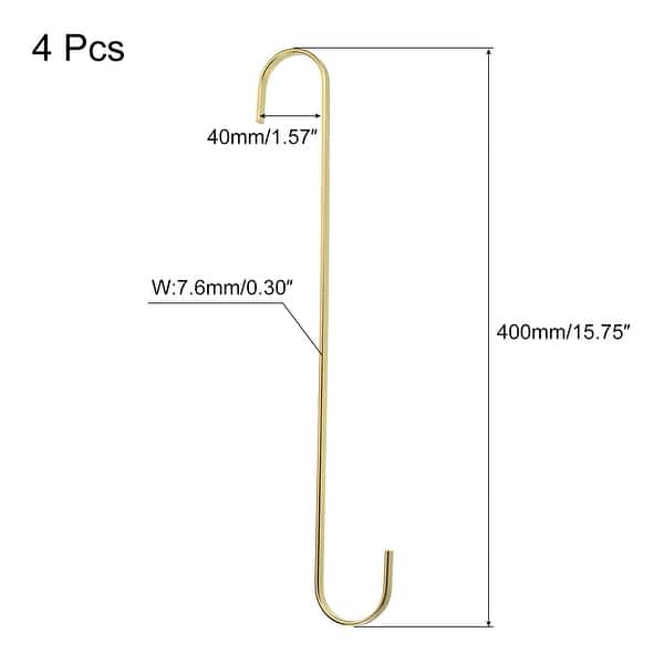 4Pcs Flat S Hooks Hanging Hook for Home Kitchen Storage, 7.6mm - Bed ...
