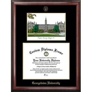 Georgetown University 17w x 14h Gold Embossed Diploma Frame with Campus ...