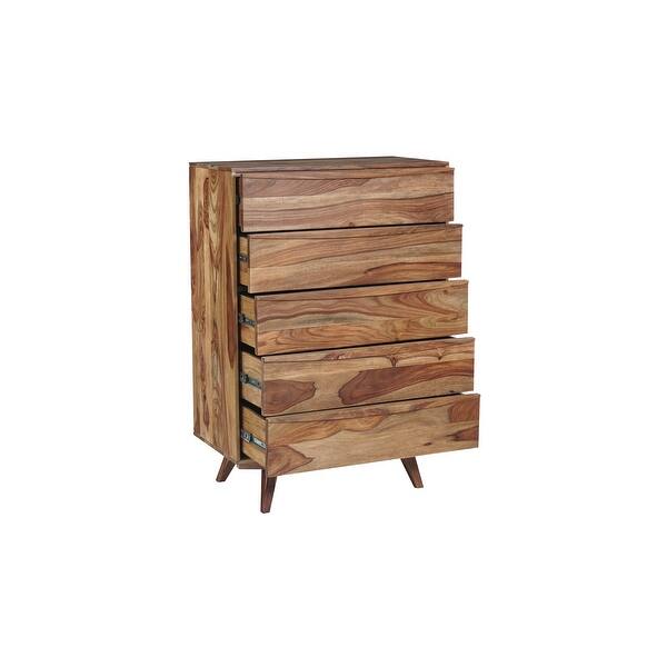 Porter Designs Fusion Mid-Century Modern Solid Sheesham Wood Chest ...