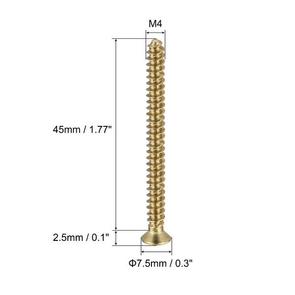 Brass Wood Screws, M4x45mm Phillips Flat Head Self Tapping Connector ...