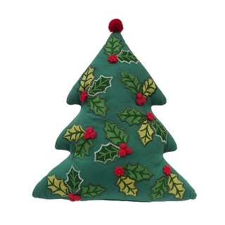 Holly Christmas Tree Shaped Pillow - Bed Bath & Beyond - 43125327