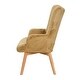 Napster Fuzzy Plush Upholstery Wingback Arm Chair with Solid Wood Legs ...