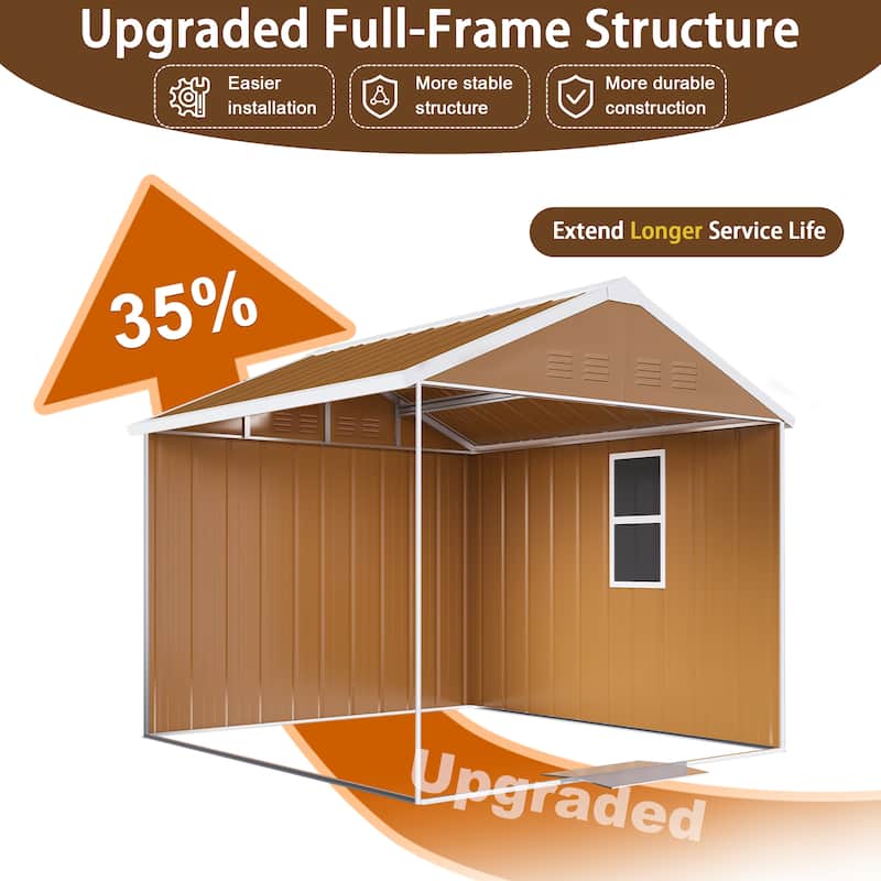 Roomfitters 6x4 FT Metal Storage Shed with Windows, Lockable Sliding ...