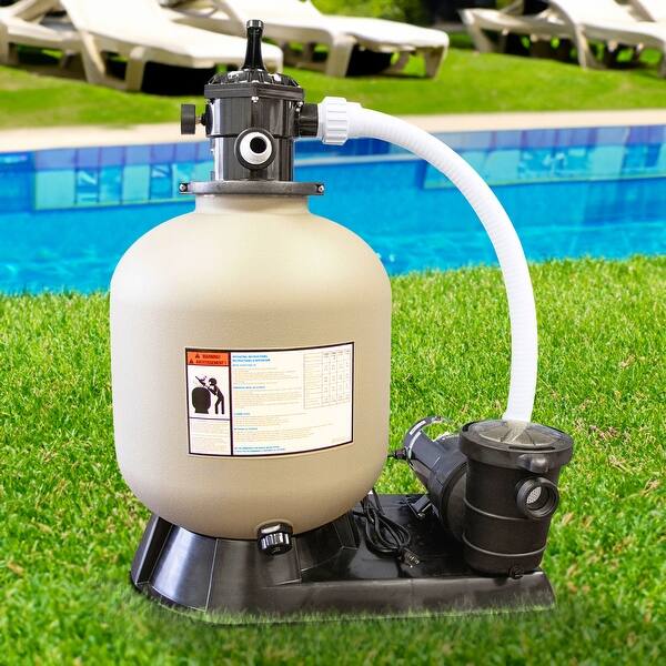 HYDROTOOLS by Swimline 19" Sand Filter Combo w/ Stand, 4500 GPH, 175lb ...