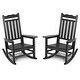Outdoor Rocking Chairs Set of 2, HIPS Plastic Porch Rocker with 400 lbs ...
