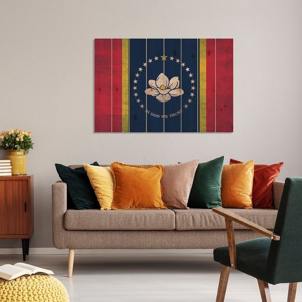 Mississippi State Flag on Wood - Indoor and Outdoor Safe Wall Decor ...