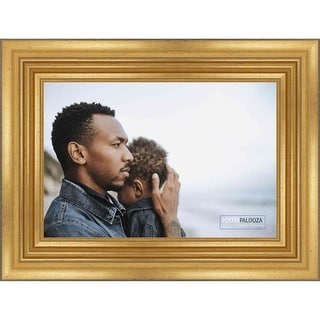 11x8.5 Traditional Gold Complete Wood Picture or Document Frame with UV ...