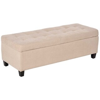Standard Benches, Tufted Bench, Linen Fabric Storage Bench - Bed Bath ...