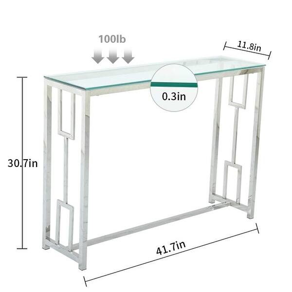 Console Table Tempered Glass Sofa Table Modern Entry Table Entryway