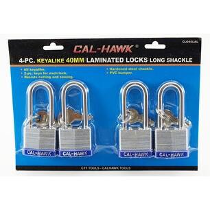 4-pc. Keyalike 40mm Laminated Padlocks (Long Shackle) - Bed Bath ...