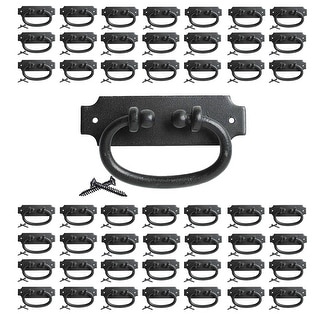 Black Wrought Iron Cabinet Pulls Hepplewhite 5.25" W Drop Style Ring ...
