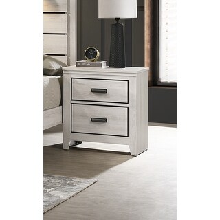 Contemporary 2-Drawer Nightstand End Table Two Storage Drawers Bedroom ...
