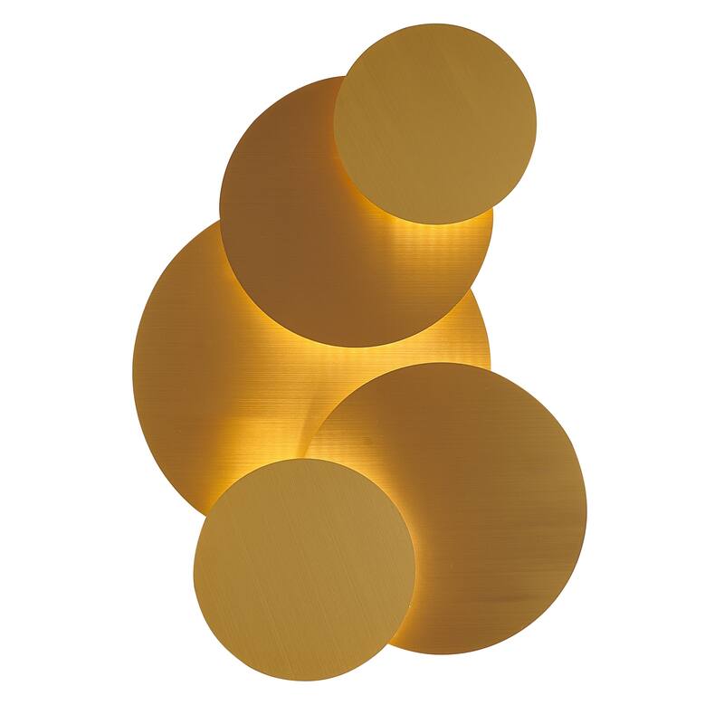 Modern 3-Light Brass Multi Disc LED Wall Sconce - Overstock - 41420468