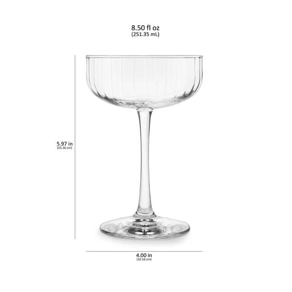 Libbey Paneled Coupe Cocktail Glasses, 8.5-ounce, Set of 4 - Set of 4 ...