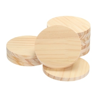 102x9mm Unfinished Wooden Coasters, Round Wood Coasters, Style 2 - Wood ...