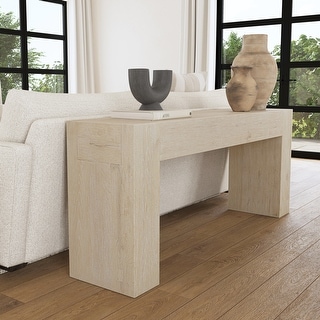 Bristol Cracked Oak 72" Console Table in Meadow White by Kosas Home ...